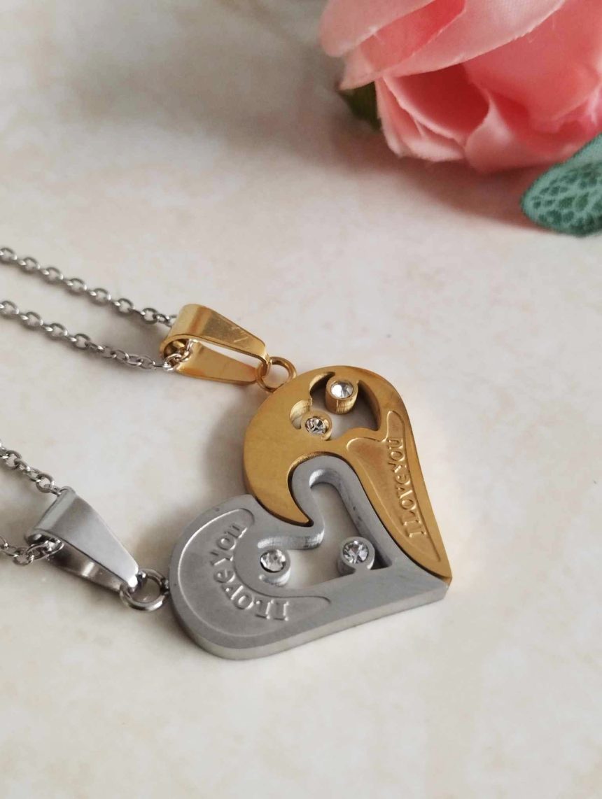 Collares para Parejas en Acero Inoxidable - Cuarzos Perú
